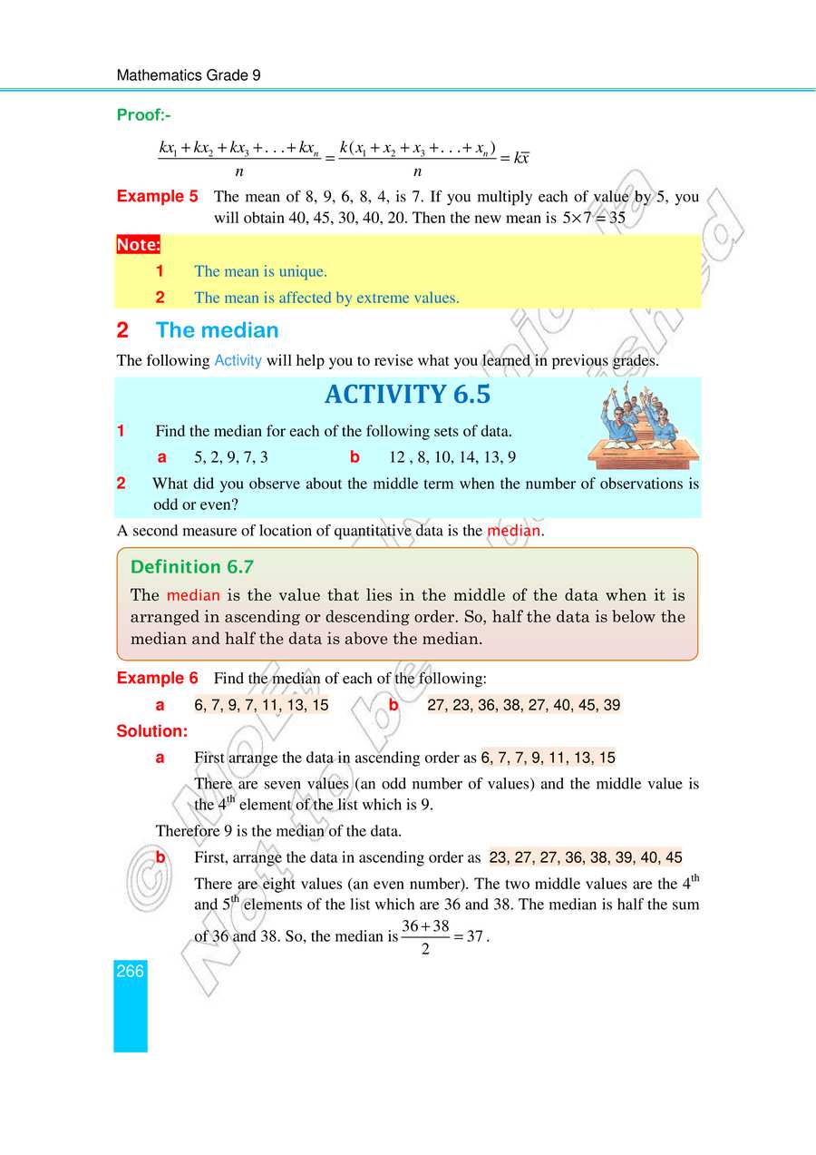 Ethiopia Learning Math Grade 9 Page 272 In English Ethiopia Learning Math Grade 9 Page 272 In English