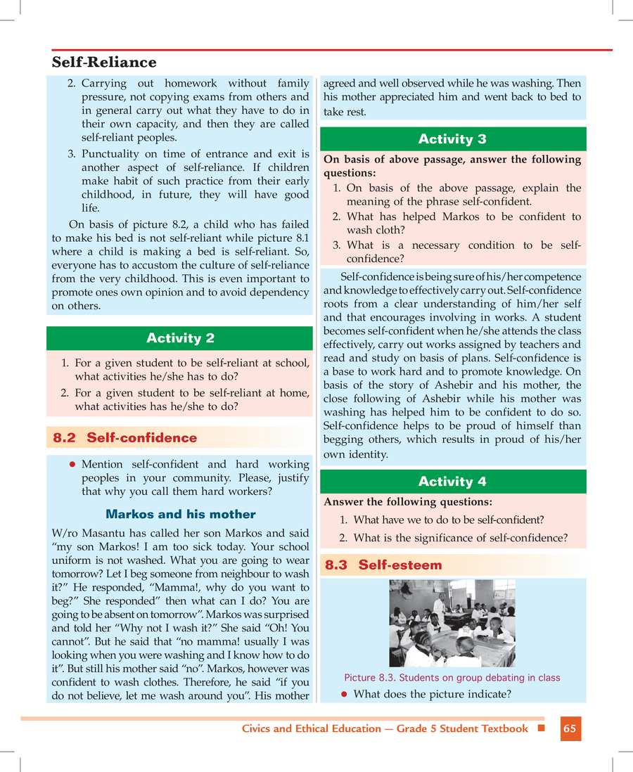 Ethiopia Learning Civics And Ethical Education Grade 5 Page 73 In English Ethiopia Learning Civics And Ethical Education Grade 5 Page 73 In English