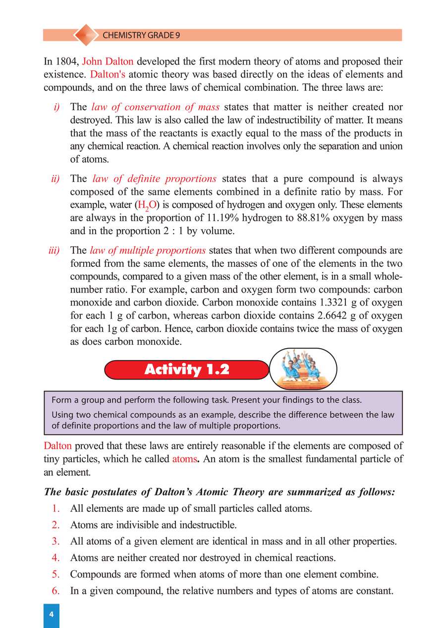 Ethiopia Learning Chemistry Grade 9 Page 11 In English